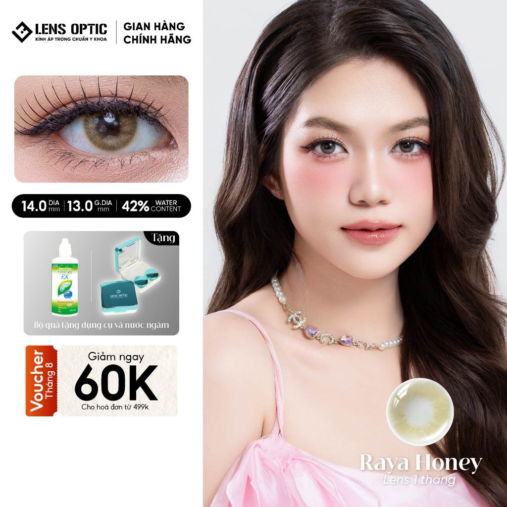 [1 Chiếc] Lens Màu Nâu Tây ColourVUE RAYA HONEY 1 Tháng - Kính Áp Tròng ...