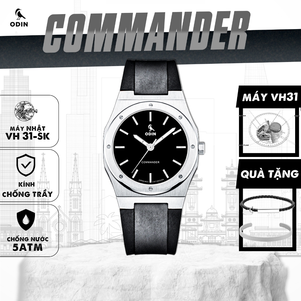 Đồng hồ Nam ODIN COMMANDER-Máy Pin Kim Trôi-Chính hãng Việt Nam máy ...