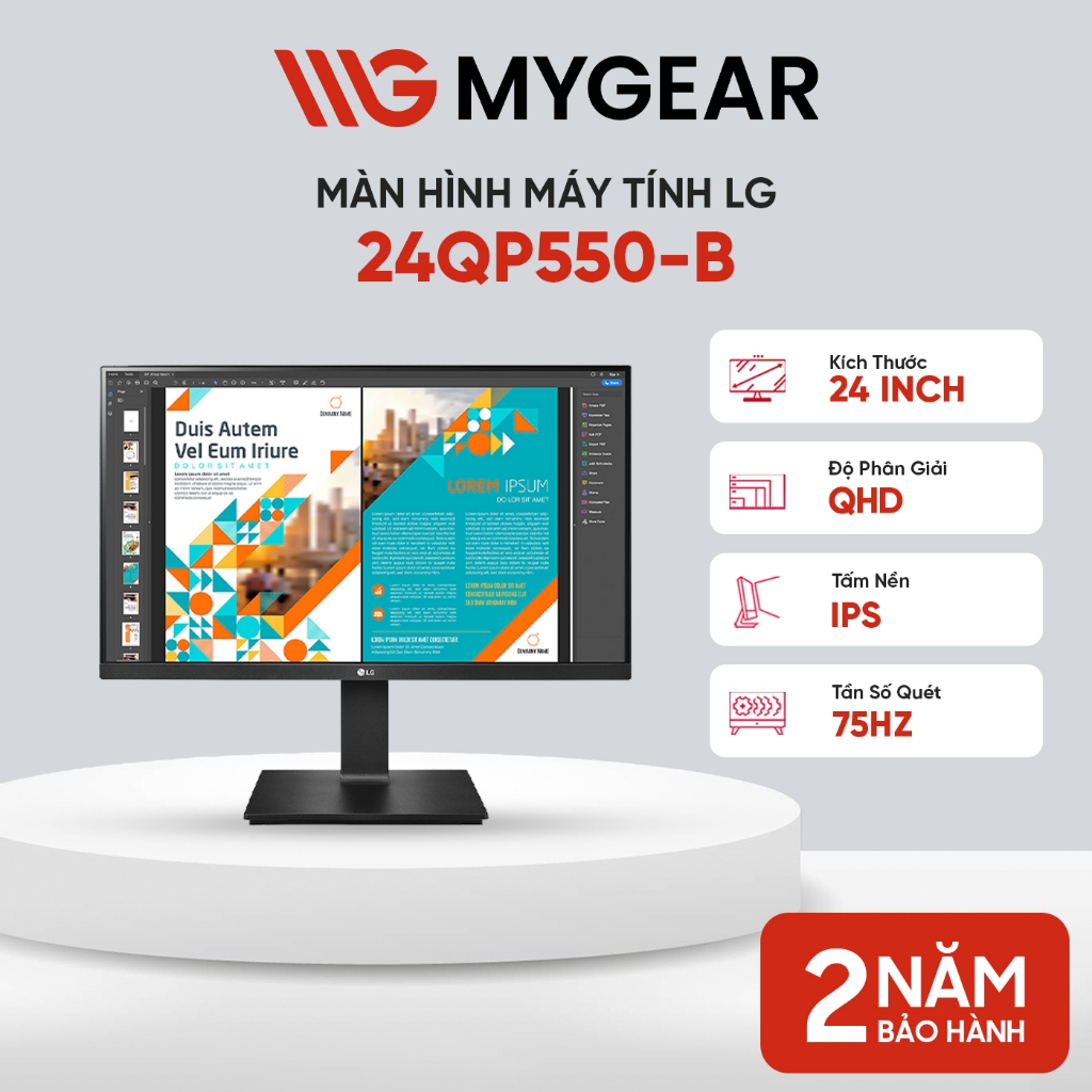 Màn Hình LG 24QP550-B 24 inch QHD IPS 75Hz 5ms, HDR10, sRGB 99% ...