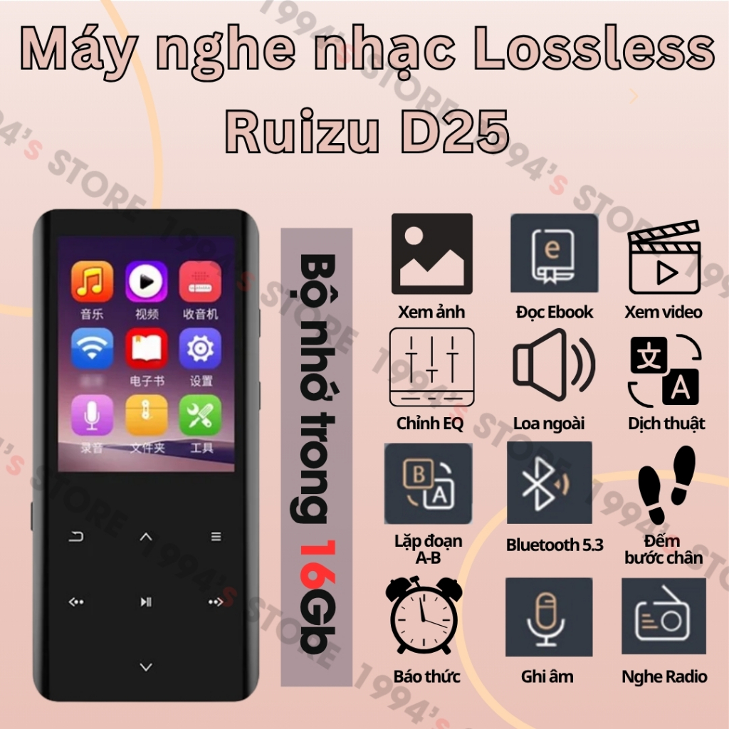 Bản 2025 Máy Nghe Nhạc RUIZU D25 Bluetooth 5.3 - Type C - Cảm ứng - Xem ...