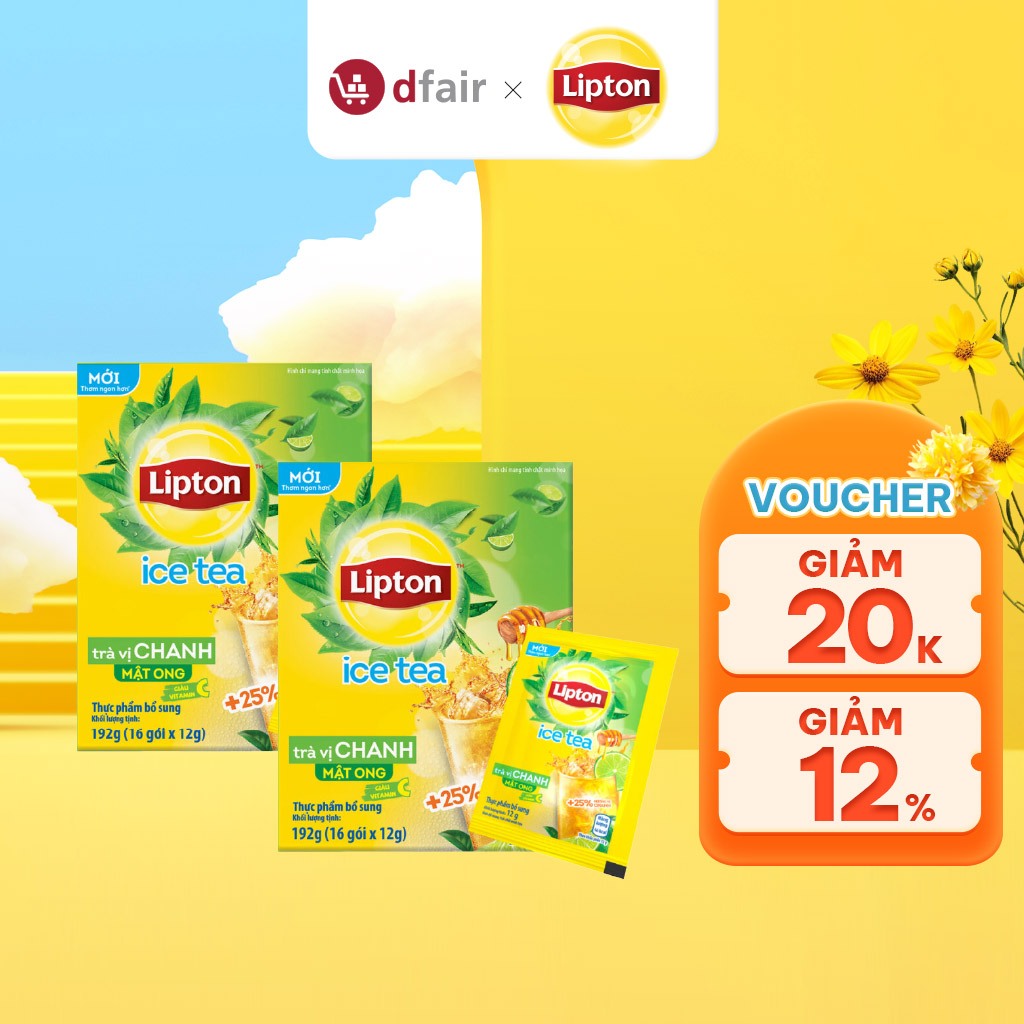 Combo 2 hộp LIPTON TRÀ CHANH (16 gói x 12g) | Shopee Việt Nam