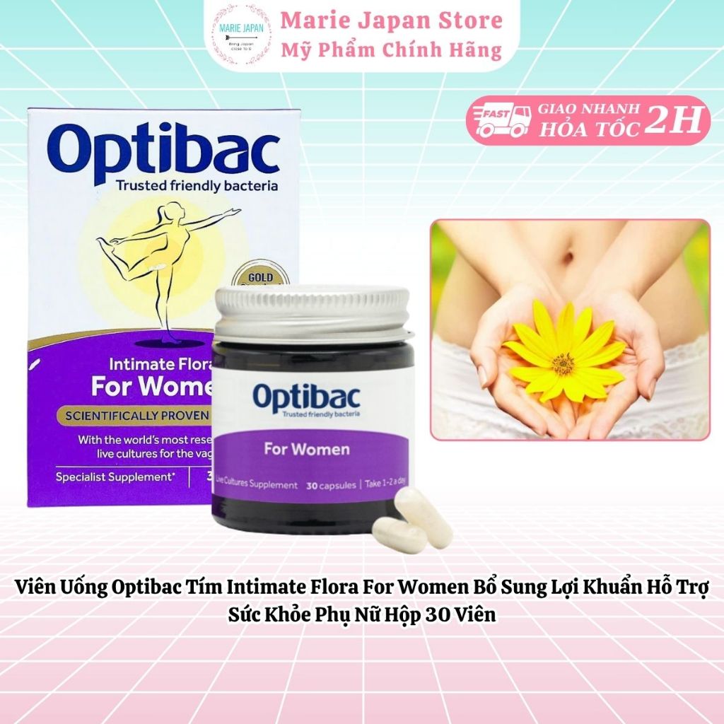 Viên Uống Optibac Tím Intimate Flora For Women Bổ Sung Lợi Khuẩn Hỗ Trợ ...