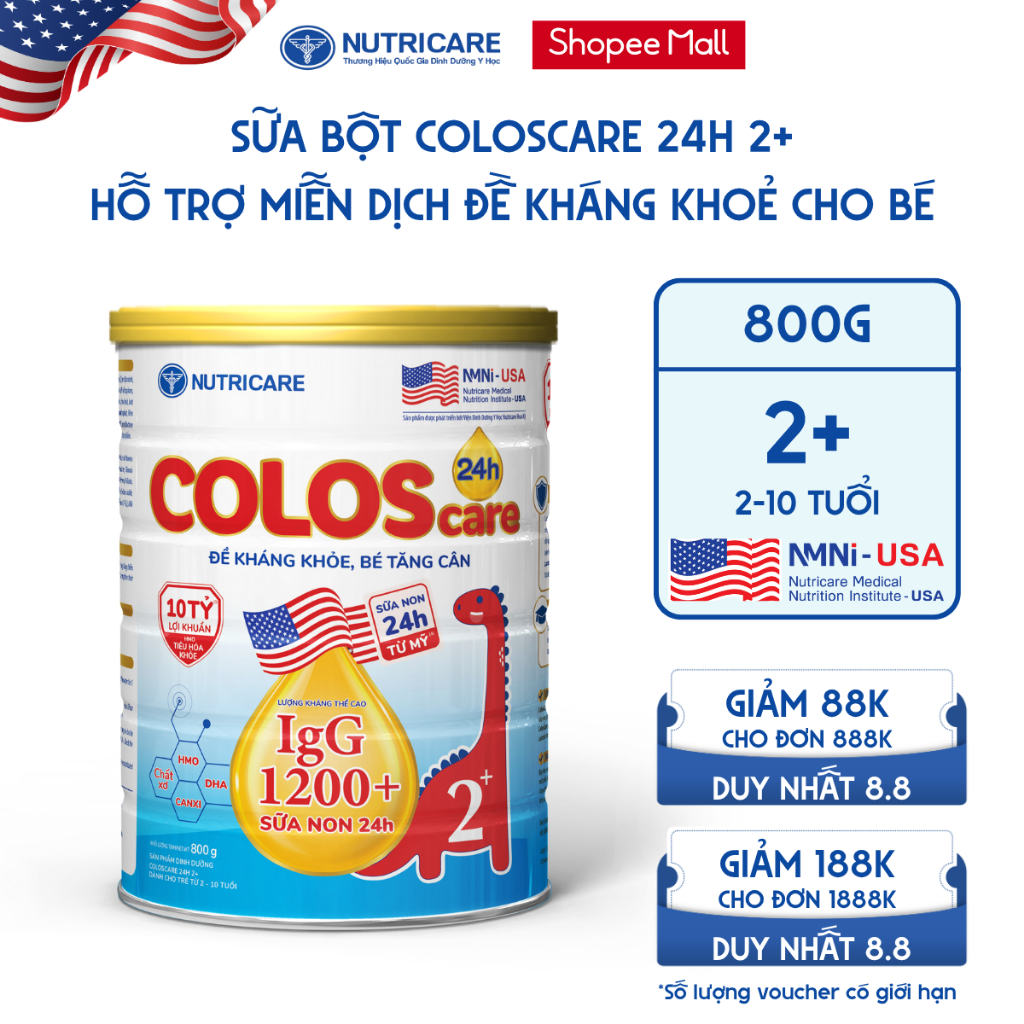 Sữa Bột COLOSCARE 24H Nutricare Bé 0-10 Tuổi Hỗ Trợ Tăng Cân Cao Lớn Tiêu Hoá Tốt Với Sữa Non ...