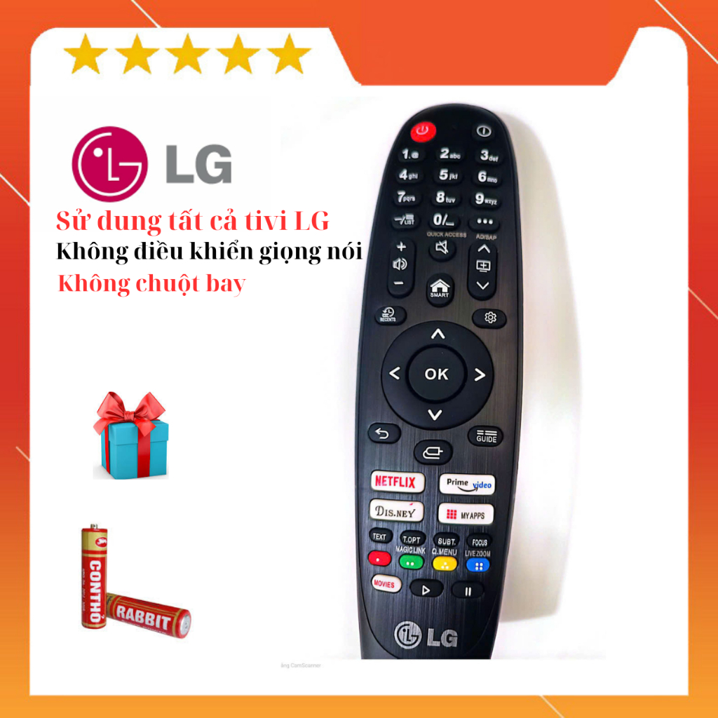 [TẶNG PIN] Điều Khiển TV LG MR20 GA Magic Đa năng loại không micro ...