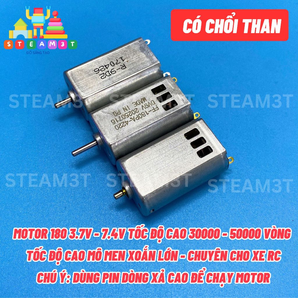 Motor 180 tốc độ cao 3.7V - 7.4V tốc độ 35000 - 45000 RPM cho xe tàu ...
