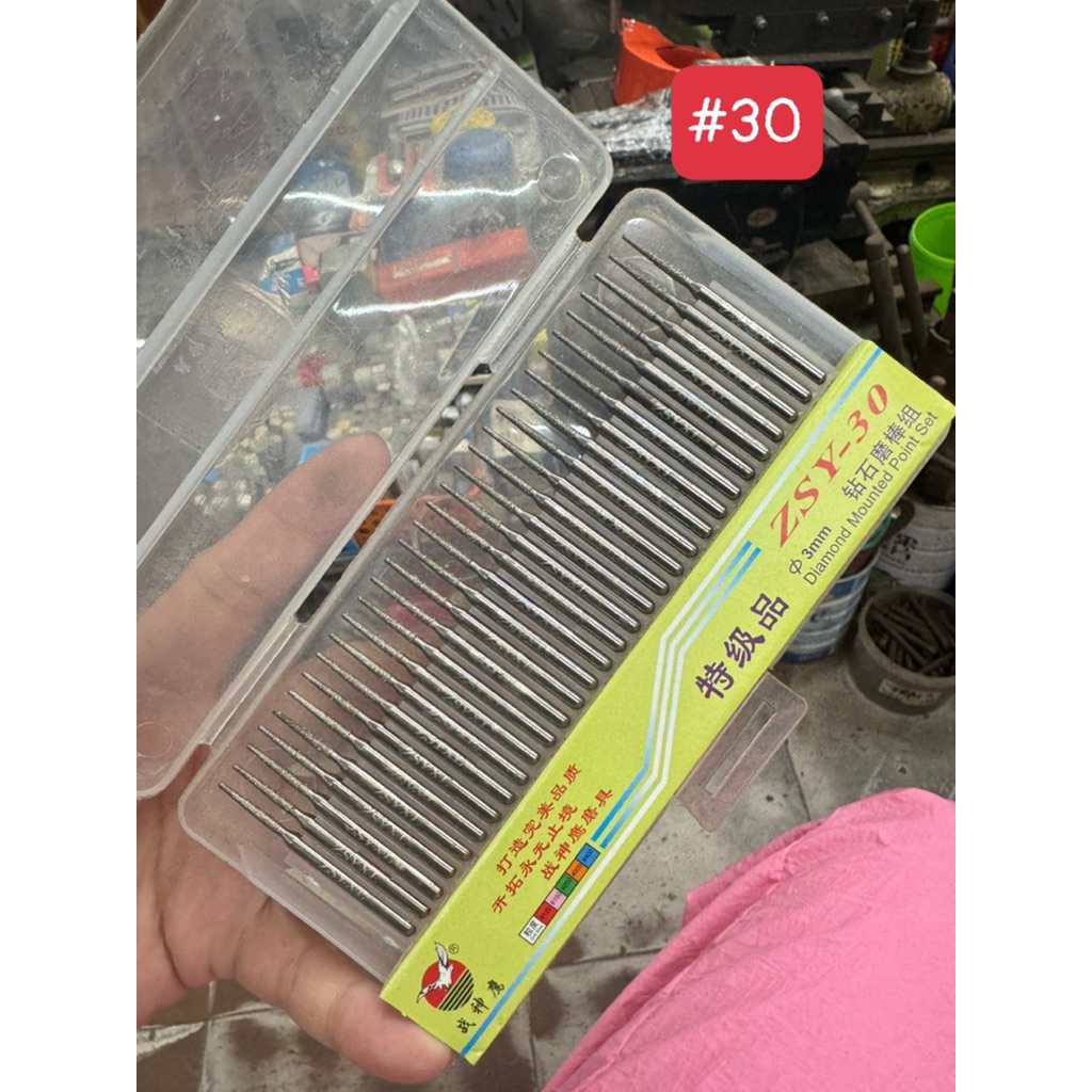 Bộ 30 mũi mài hợp kim ZSY-30, bộ 30 mũi mài kim cương chân 3 mài đánh bóng | Shopee Việt Nam