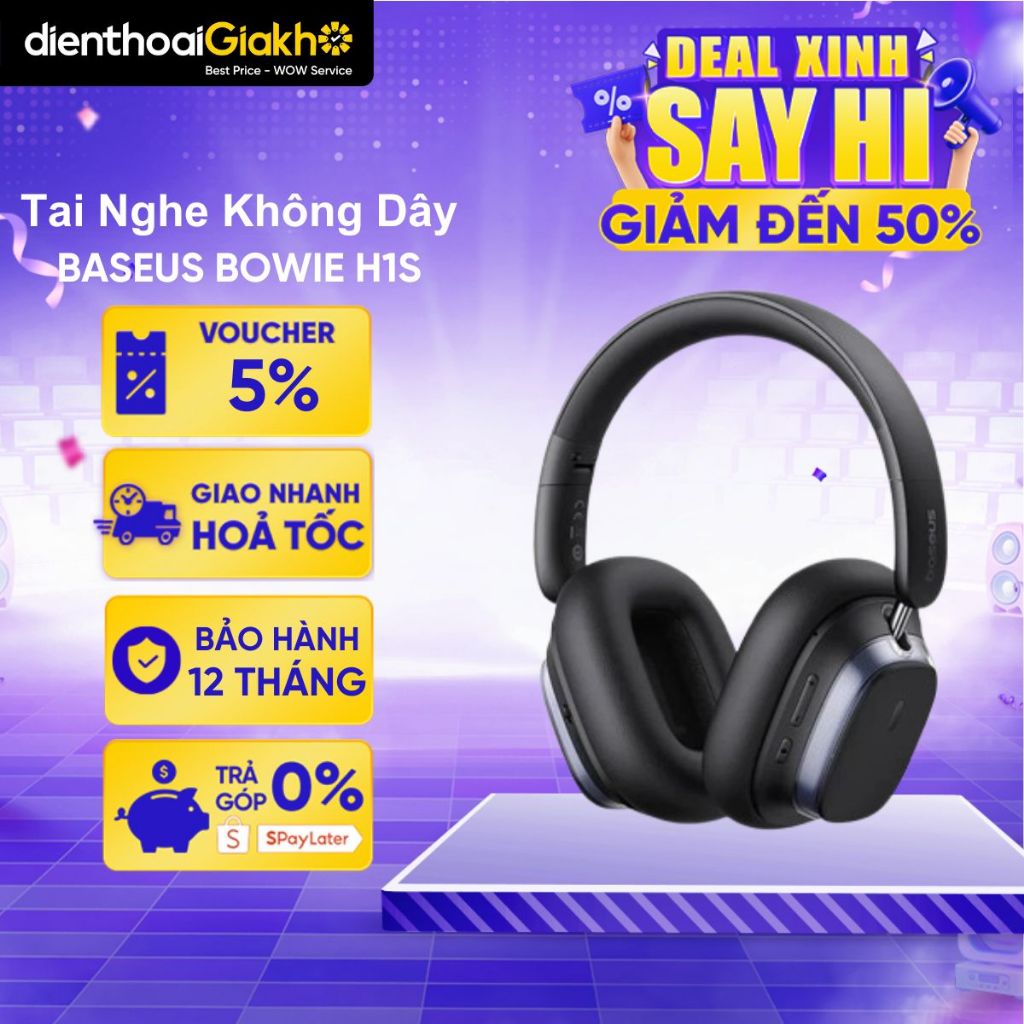 Tai Nghe Chụp Tai Không Dây Baseus Bowie H1s Bluetooth v5.4, 120Hrs ...