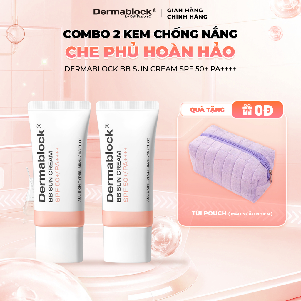 [ COMBO 2 KCN] [ TẶNG 1 TÚI POUCH ] Kem chống nắng che khuyết điểm 2 in ...