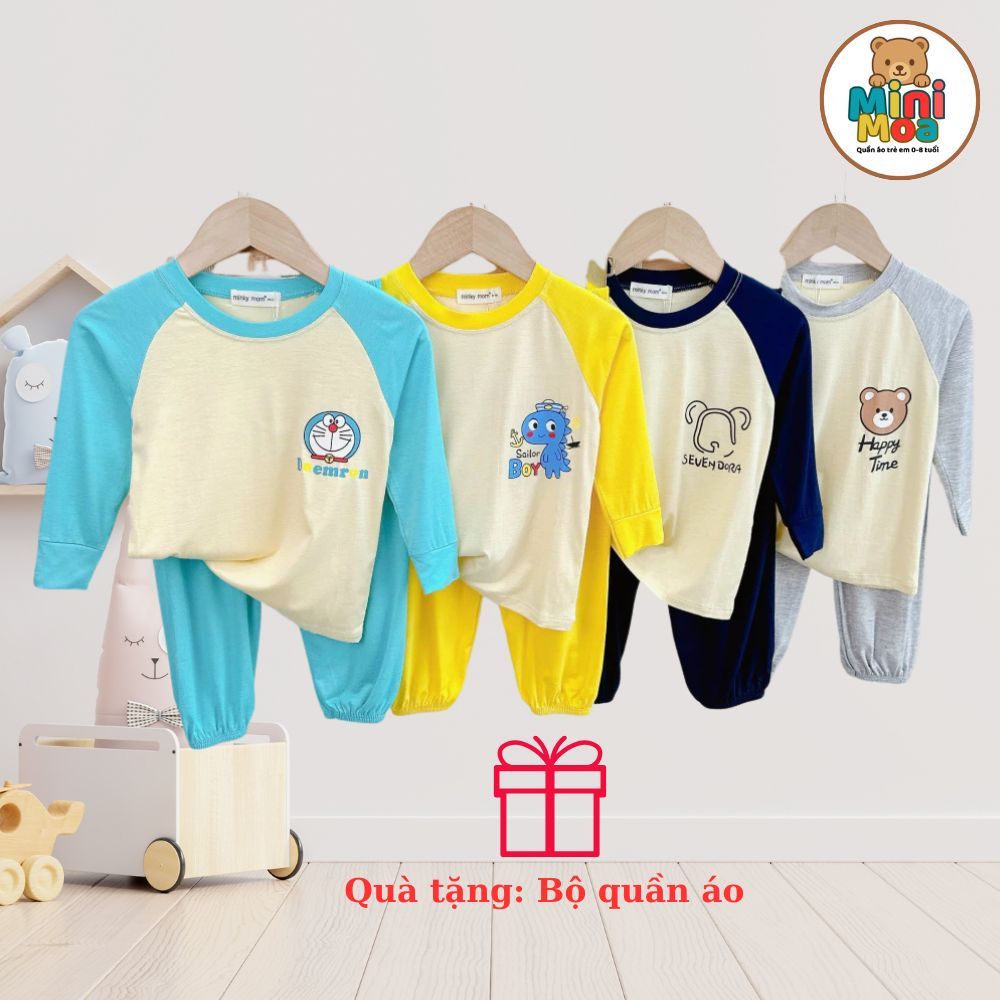 [8–27kg] Bộ Dài Thun Lạnh MINKY MOM Dáng Quần Thụng Cho Bé Trai Bé Gái | TD-IN102 | Shopee Việt Nam