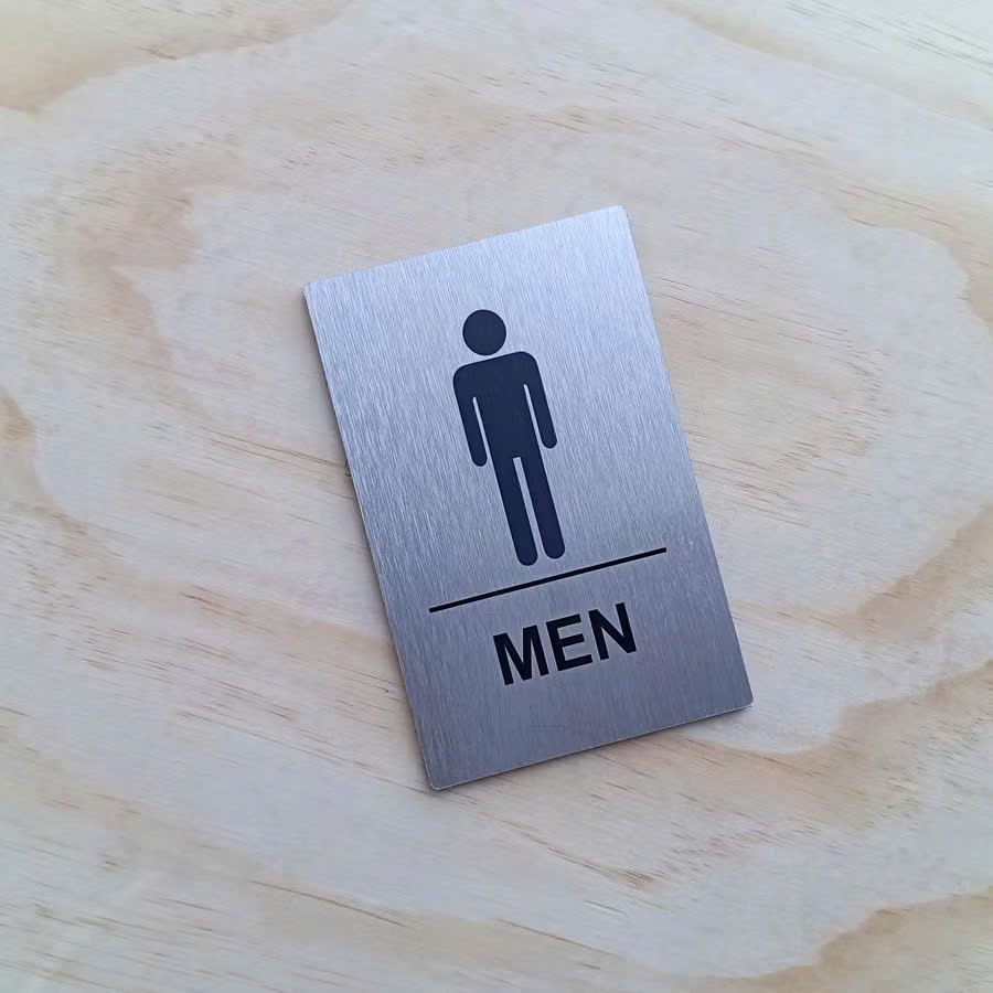Bảng Alu Nhôm Xước Bạc WC - Bảng Toilet Alu Decor Dán Tường Trang Trí ...