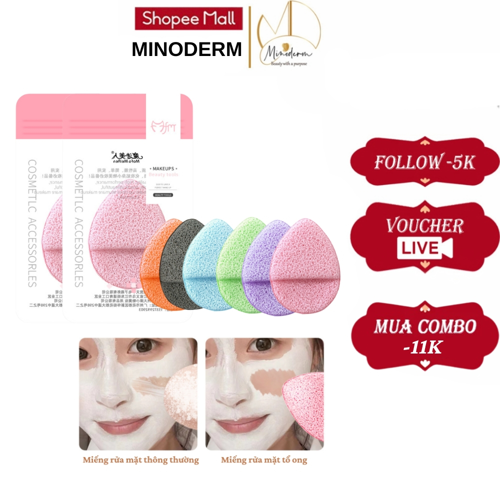 Bông rửa mặt Minoderm làm sạch sâu, loại bỏ bụi bẩn giúp cho làn da ...