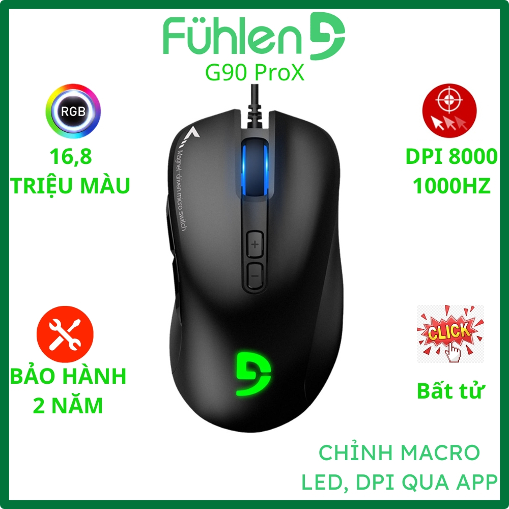 Chuột Gaming Fuhlen G90 Pro X DPI 8000 chính hãng Ninza, Có app set ...
