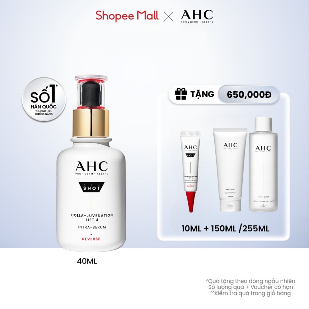 [LIVE] Tinh chất serum nâng cơ săn chắc/ cấp ẩm căng bóng/ mờ nám sáng da AHC 40ML | Shopee Việt Nam