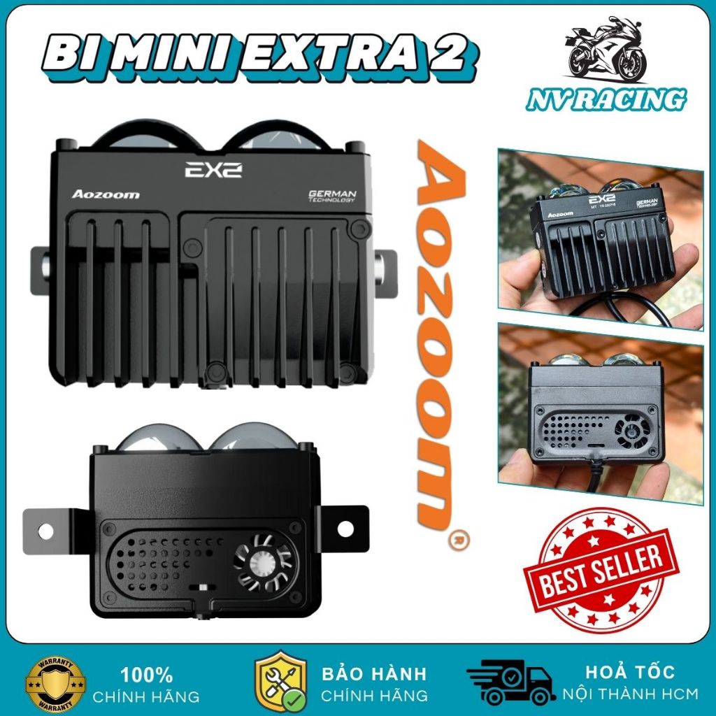 Aozoom EX2, Đèn Bi Cầu Mini Aozoom EX2 Extra 60W Chính Hãng Nhỏ Gọn Cho Xe Máy Và Ô Tô - BH 2 ...
