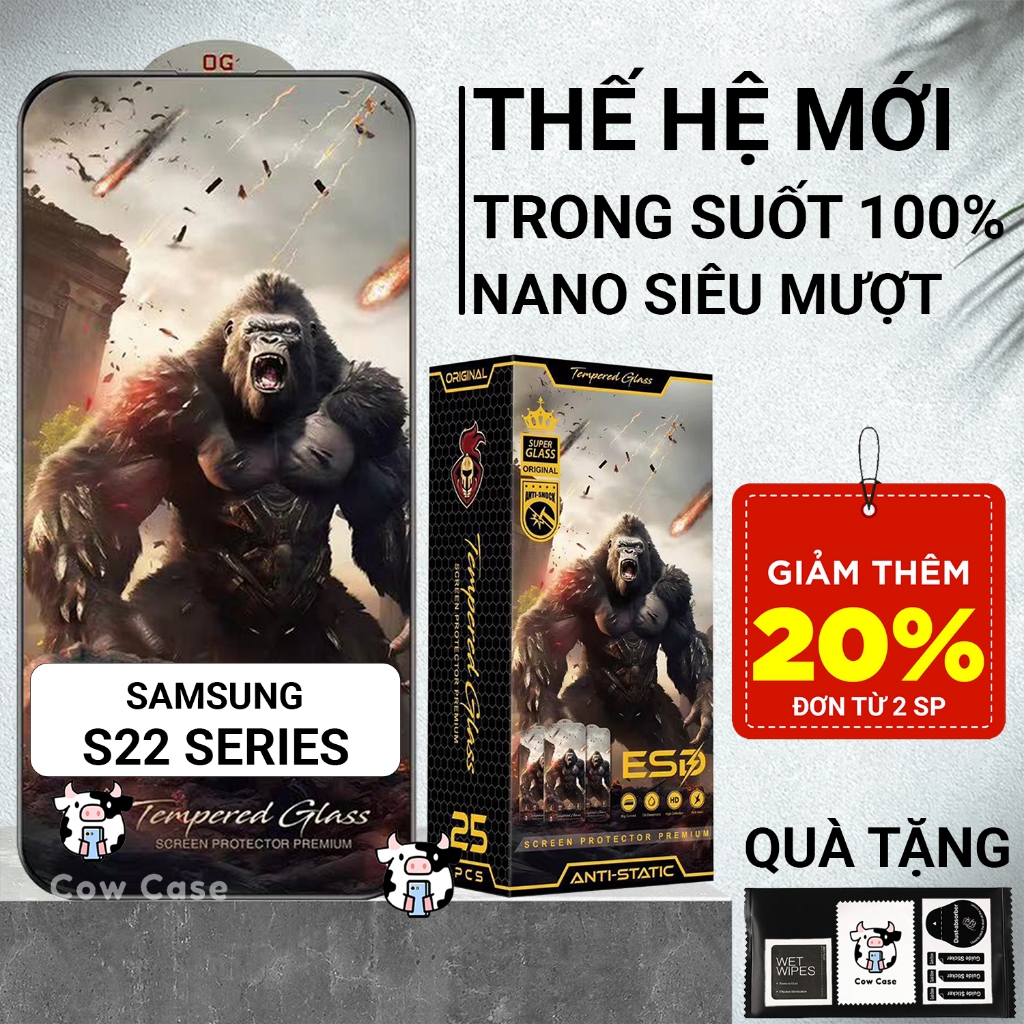 Cường lực Samsung S22, S22 PLUS Cowcase chiến binh full màn | Miếng ...