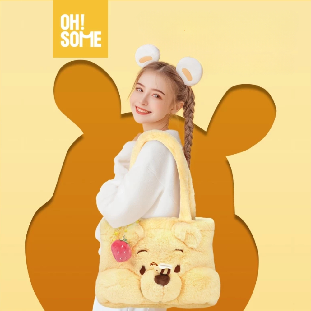 【OHSOME x Disney】- Túi tote đeo vai vải bông dày dặn mềm mại kèm charm ...
