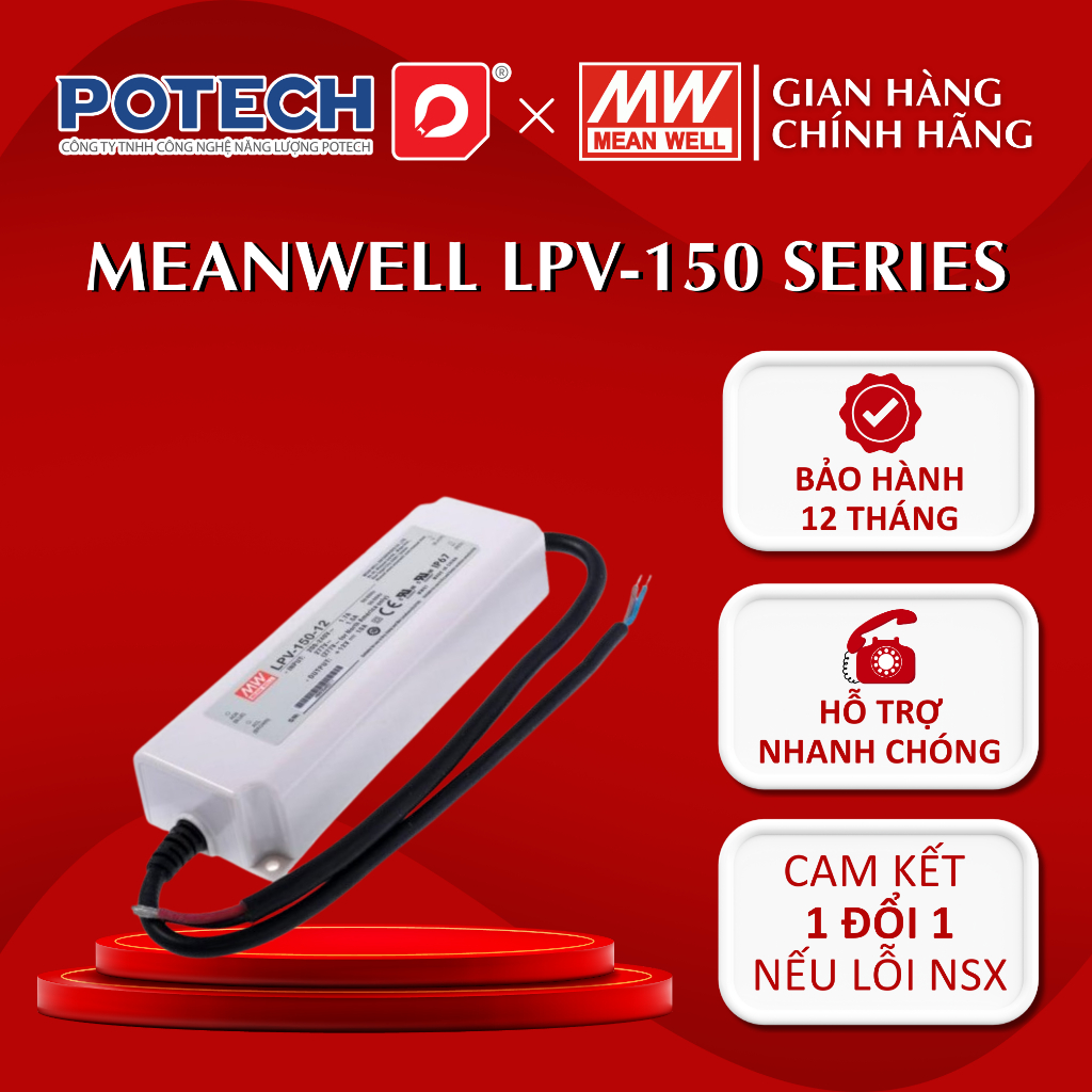 Bộ nguồn MEANWELL LPV-150-12, LPV-150-24, LPV-150-36, LPV-150-48, nguồn ...