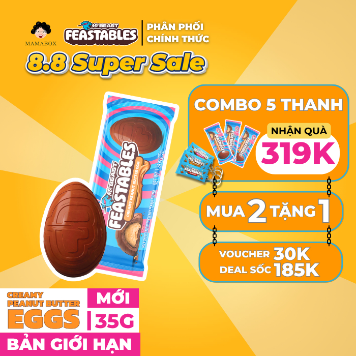 [Chính hãng] Combo 5 Viên Kẹo Socola Trứng Feastable MrBeast Phiên Bản ...