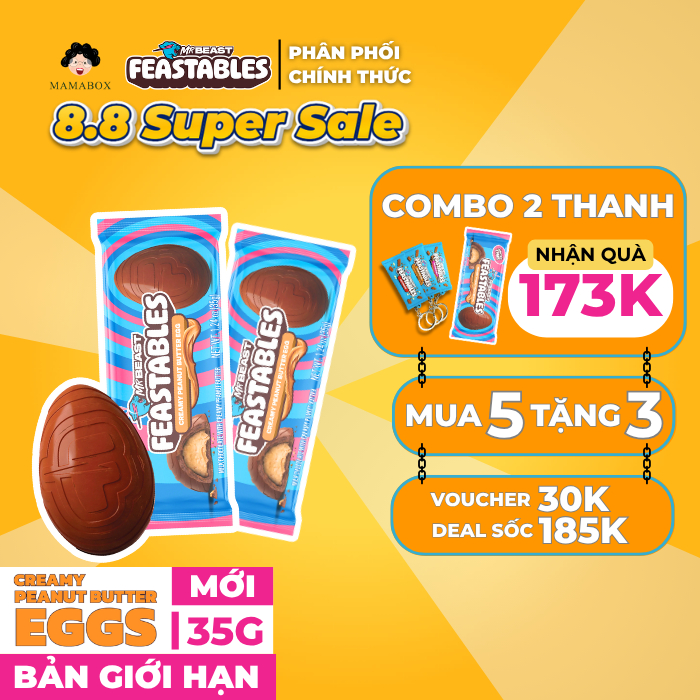 [Chính hãng] Combo 2 Viên Kẹo Socola Trứng Feastable MrBeast Phiên Bản ...