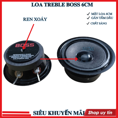 Loa treble boss nhập khẩu cao cấp đường kính mặt loa 6cm công suất 75w ...