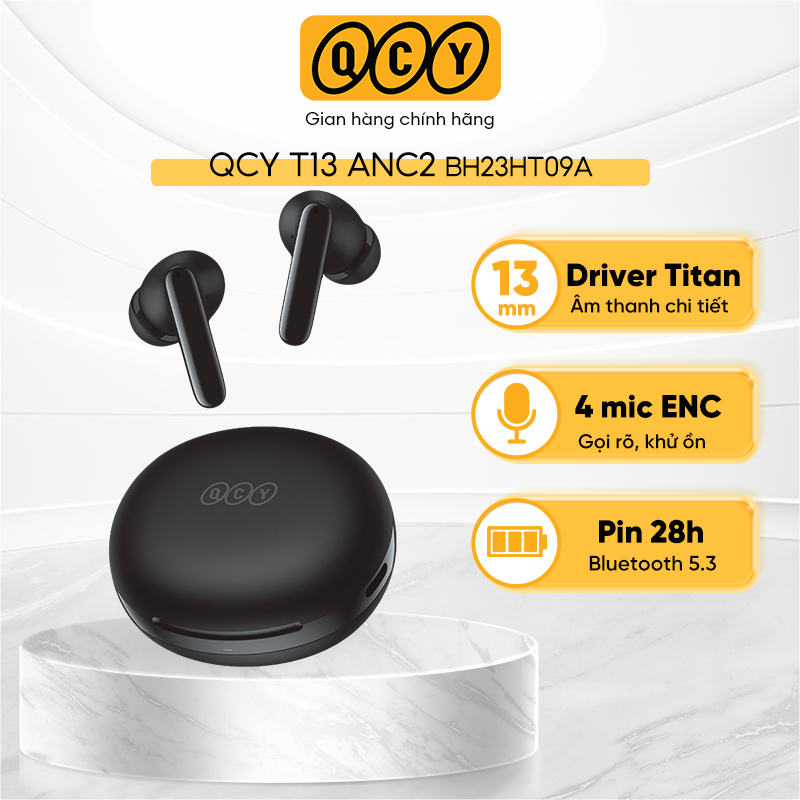 Tai nghe QCY T13 ANC2 BH23HT09A- Hàng chính hãng | Shopee Việt Nam
