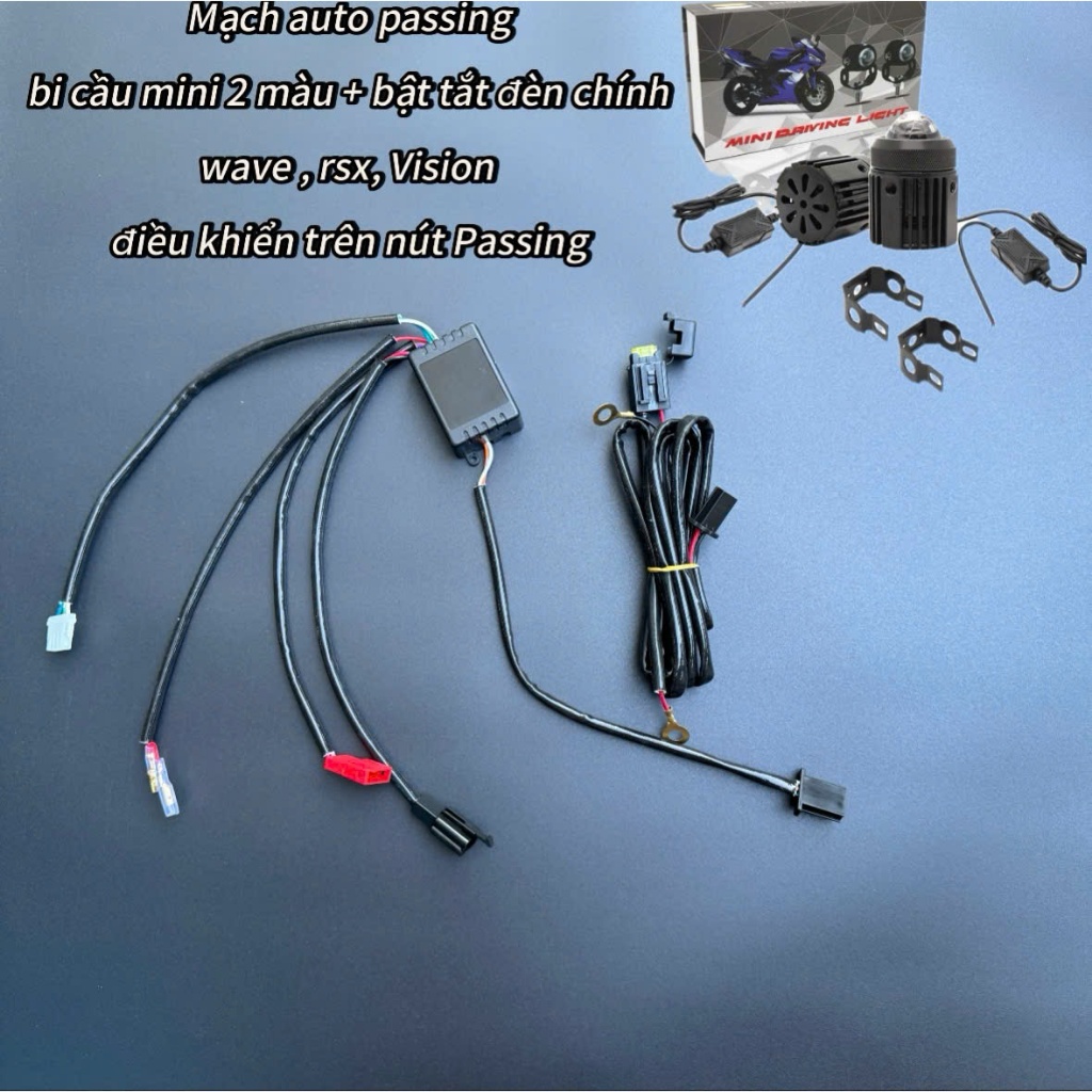 Mạch Auto passing Bi mini Wave 110, Vision, Rsx, Blade, kết hợp bật tắt đèn chính dùng nút ...