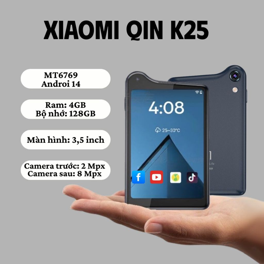 Qin K25 2025 Điện thoại cảm ứng thông minh - Mạng 4G có Wifi đầy đủ CH ...