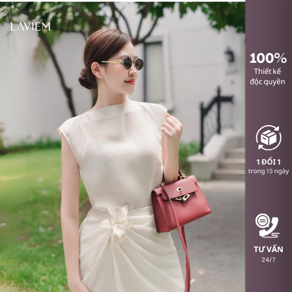 LAVIEM - Set váy tơ thiết kế tay ngắn và chân váy dáng dài - Plume set ...