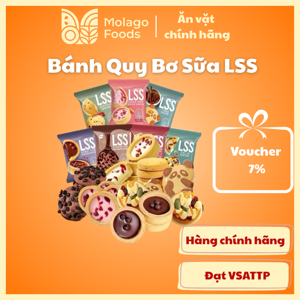 Bánh quy bơ sữa LSS bánh quy socola mix 5 vị thơm ngon ăn vặt MOLAGO ...