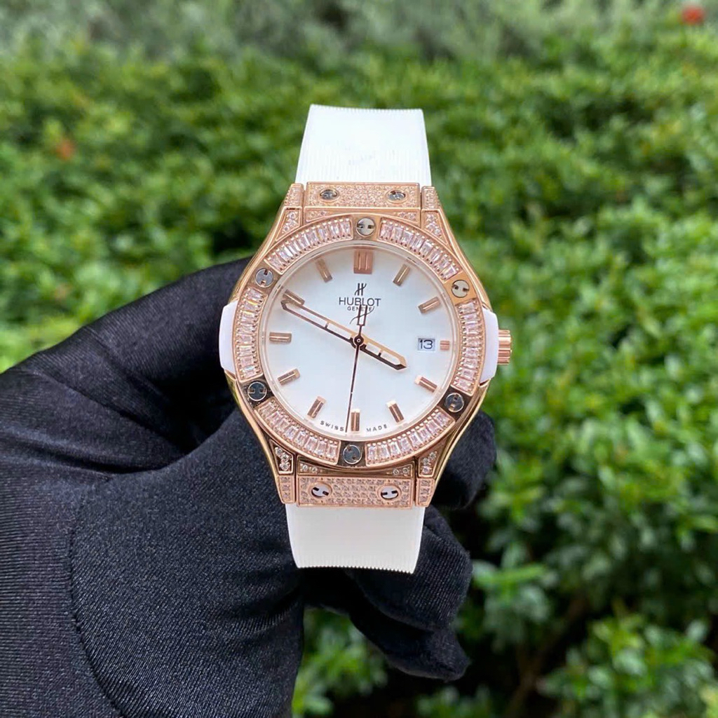 Đồng Hồ Nữ HUBLOT Chạy Pin Cao Cấp Size 34mm - Đá CZ Sáng - Fullbox Đầy ...
