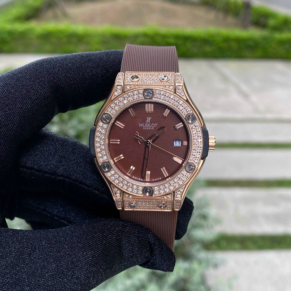 Đồng Hồ Nữ HUBLOT Chạy Pin Cao Cấp Size 34mm - Đá CZ Sáng - Fullbox Đầy ...