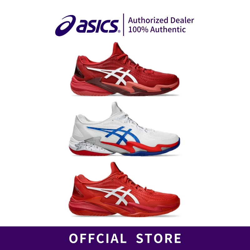 【ASICS】FF3 N Red White Men Wear Resistant Low Cut Professional Tennis ...