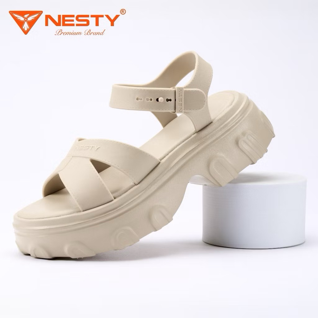 DÉP SANDAL ĐẾ BẰNG QUAI CHÉO CAO 5CM NESTY NE35 | Shopee Việt Nam