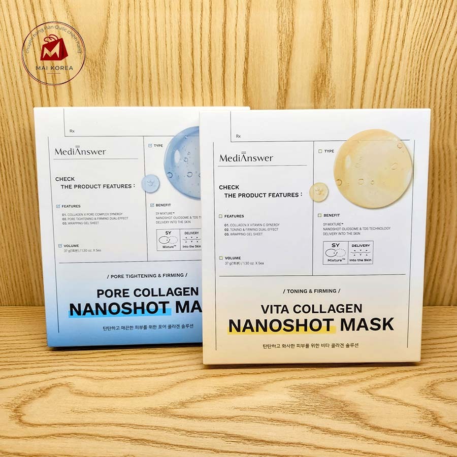 Mặt nạ thạch collagen MediAnswer cao cấp hộp 5 miếng - Medi Answer Vita ...