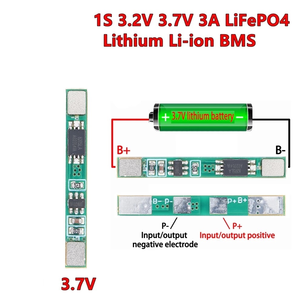 Bảng bảo vệ pin li-ion BMS pcm 1S 3.7V 3A pcm cho pin liti ion li 18650 ...