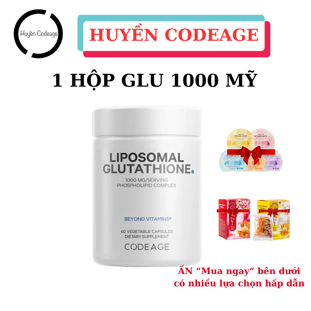 Viên GLU 1000mg Liposomal Glutathione 1000mg Codeage 60 viên - Huyền ...