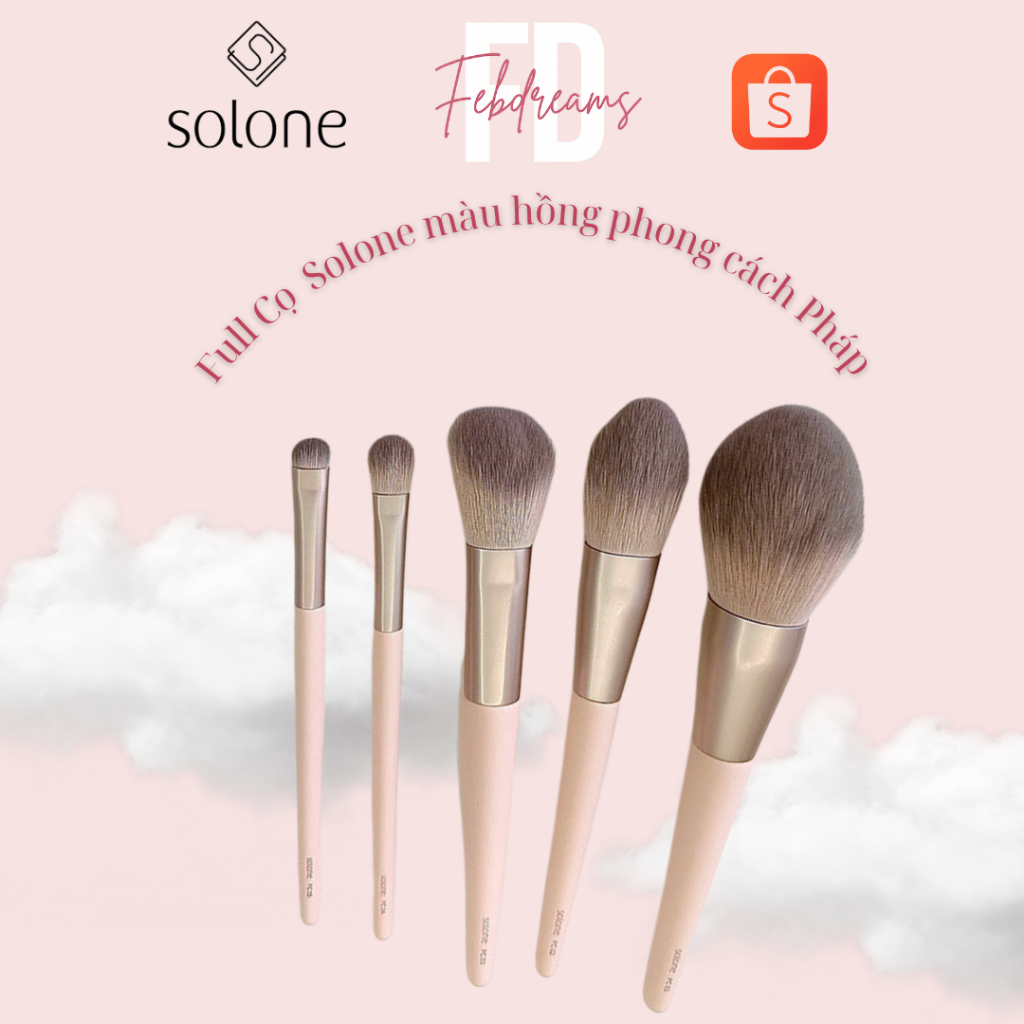 Cọ trang điểm màu hồng Solone mini 10 cây đa năng – Nhỏ gọn tiện dụng ...