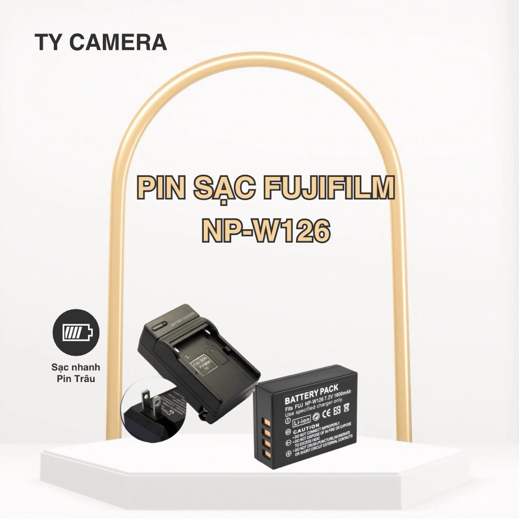 Pin sạc NP-W126 cho Máy ảnh Fujifilm XA1, XA2, XA3,XA10 ,X-E1,X-E2, X ...
