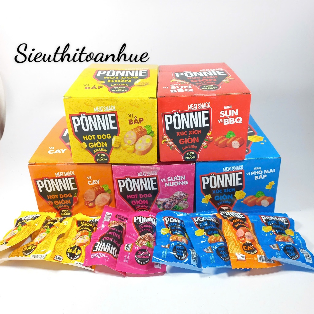 Xúc Xích Ponnie Hot Dog Giòn Ăn Liền Vị Bắp/ Vị Cay/ Vị Sườn Nướng/ Sụn ...