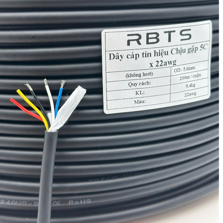 Dây cáp tín hiệu 5 lõi 2464, UL2464, chịu gập, tín hiệu điều khiển, tín ...