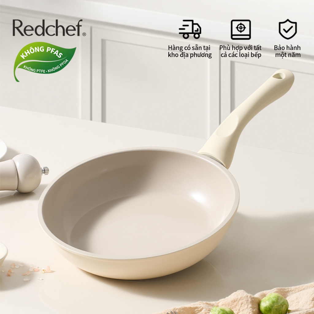 Redchef Chảo chống dính bằng gốm 20cm, không chứa PFAS, PTFE và PFOA, phù hợp với mọi loại bếp ...