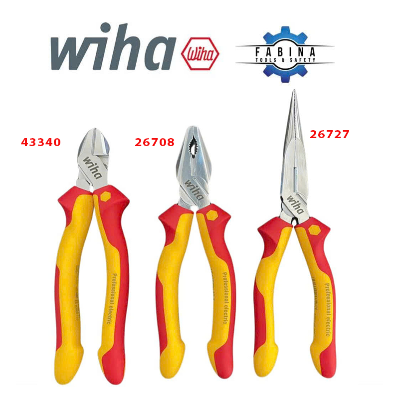 Bộ 3 kìm Wiha cách điện 1000V VDE chuyên nghiệp (43340, 26708, 26727 ...