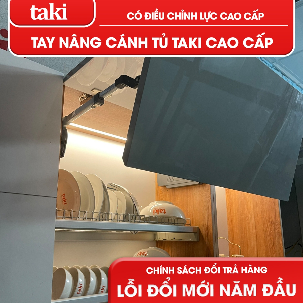 Tay Nâng Tủ Bếp TAKI, Có Điều Chỉnh Lực, Tay Đẩy Cánh Tủ TAKI Bản Nâng Cấp G225 - Bảo Hành 10 ...