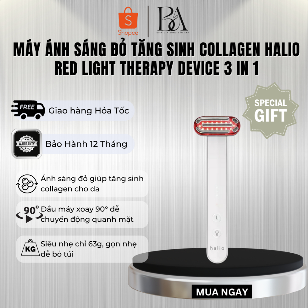 Máy ánh sáng đỏ tăng sinh collagen Halio Red Light Therapy Device 3 in ...