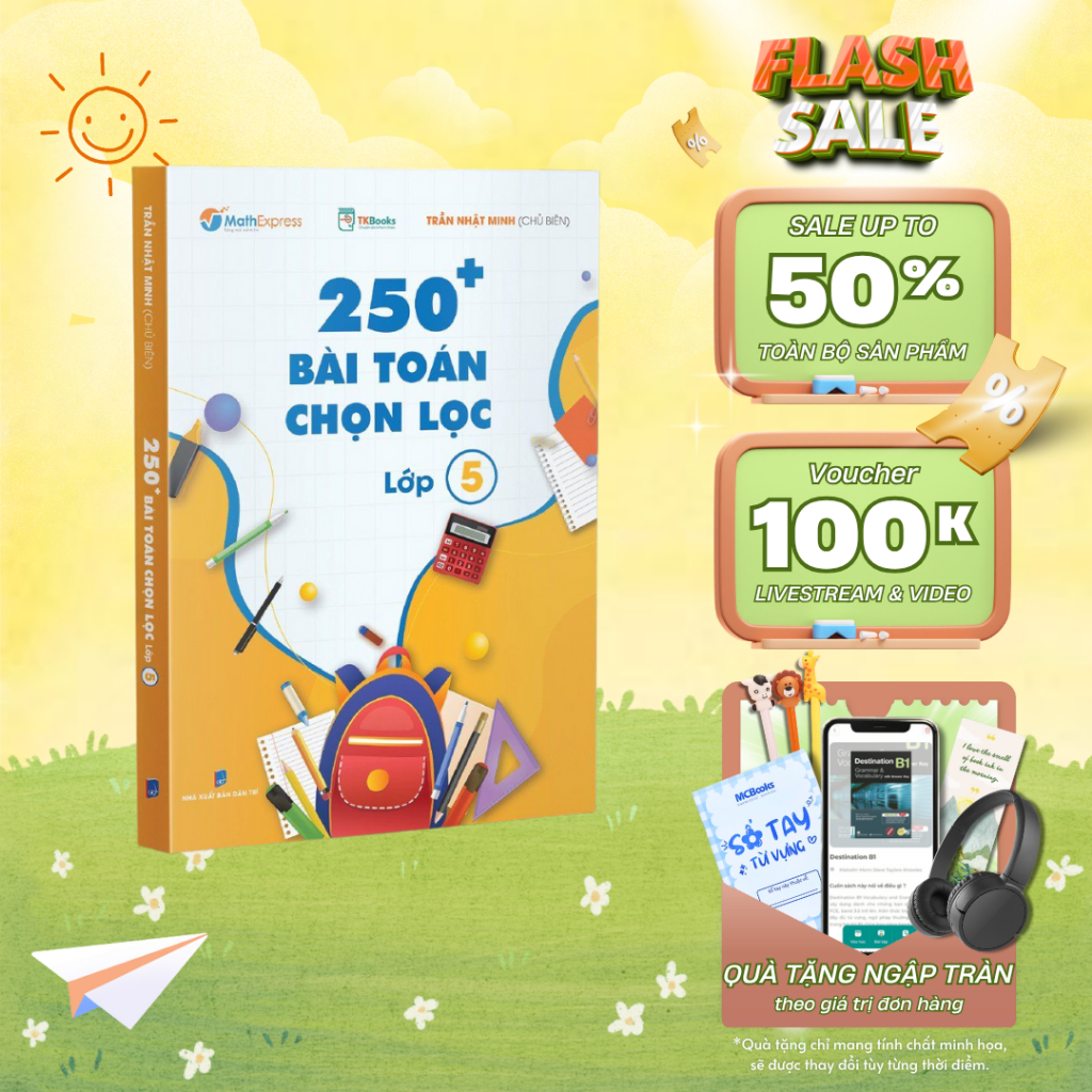 Sách 250 Bài Toán Chọn Lọc Lớp 5 - MCBooks | Shopee Việt Nam