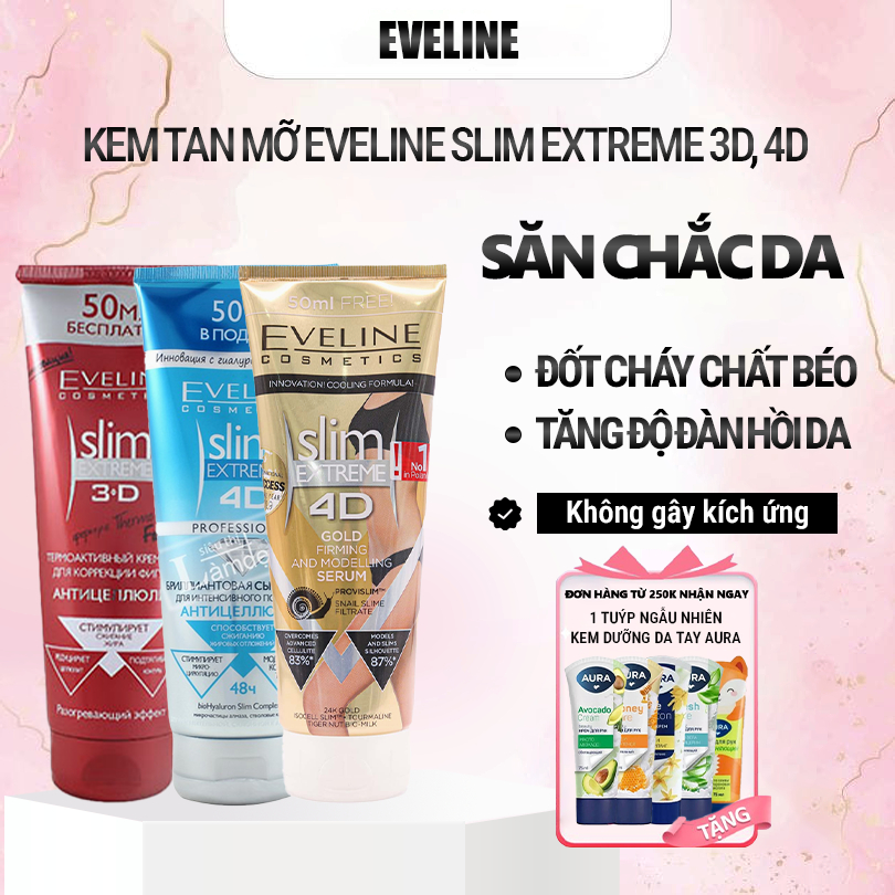 Kem tan mỡ EVELINE SLIM EXTREME 3D, 4D Nga 250ml giảm mỡ thừa, săn chắc da | Shopee Việt Nam