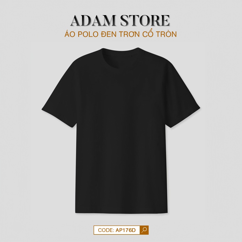 ÁO PHÔNG NAM ADAM STORE MÀU ĐEN CỔ TRÒN AP176D BASIC DỄ PHỐI ĐỒ ...