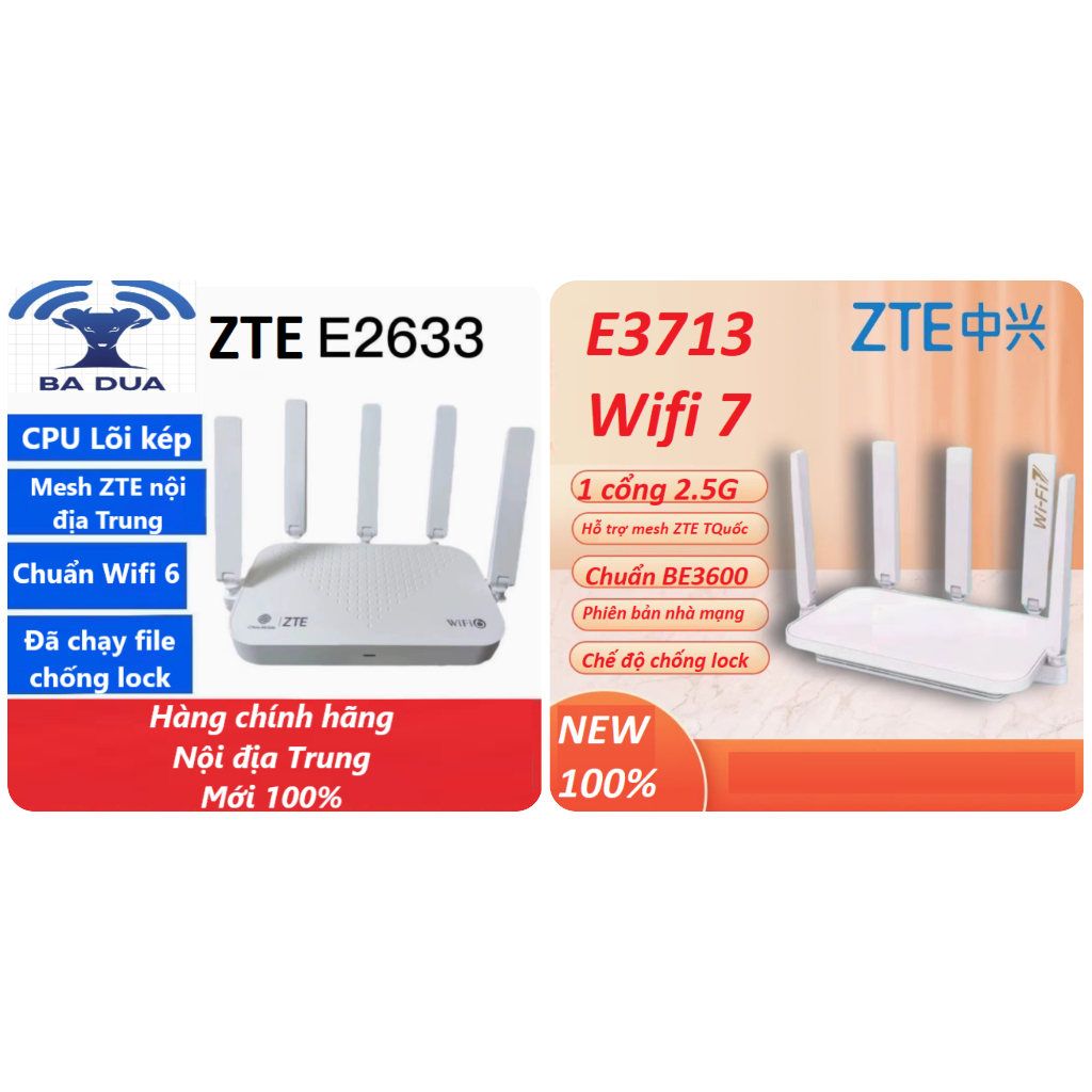 Bộ Phát Wifi Mesh Wifi 6 ZTE E2633 E2631 2633 AX3000 E3713 BE3600 | Shopee Việt Nam