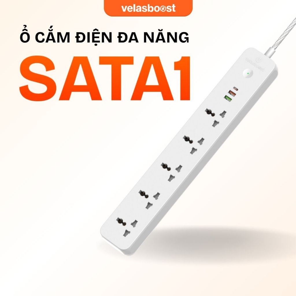 Ổ cắm điện đa năng thông minh velasboost SATA1, Chịu tải cao 2500W ...