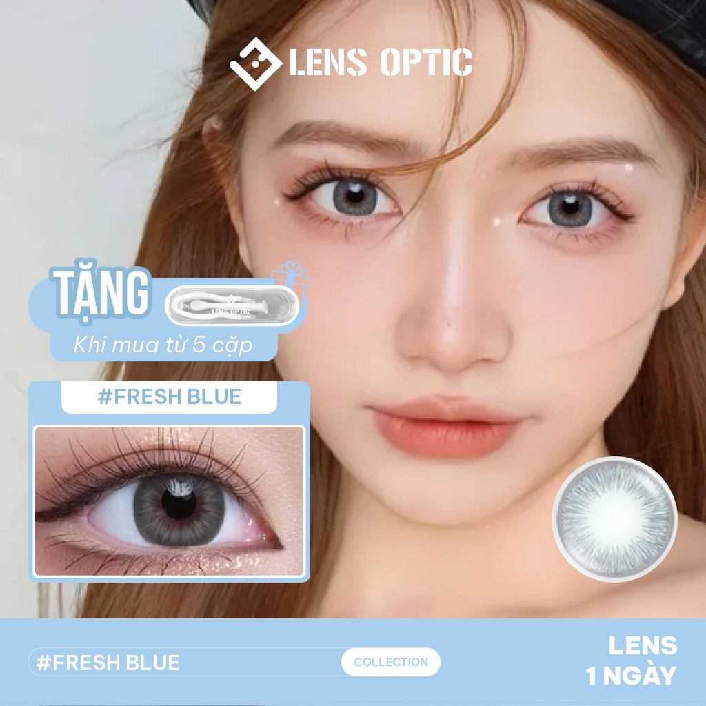 Kính Áp Tròng Lens Optic Màu Xanh Acuvue Define Fresh Blue 1 Ngày DIA ...